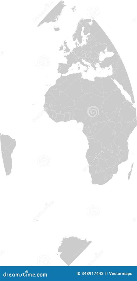 World Map With Country Boundary In World Cassini Coordinate System Cartoon Vector