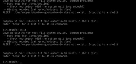 Linux Ubuntu VMWare Boot Ends Up At Initramfs Super User