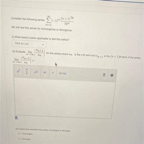 Solved The List Is Ratio Test Root Test Alternating