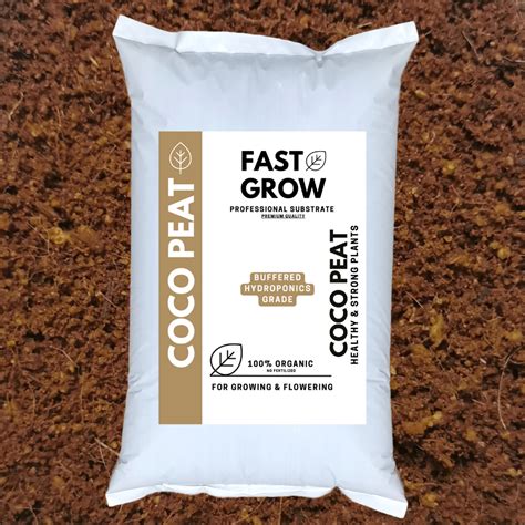 Coco Peat 80l คุณภาพระดับพรีเมียม Ec 0 35 ล้างและบัฟเฟอร์เส้นใยน้อย Fastgrowshop ดินปลูก