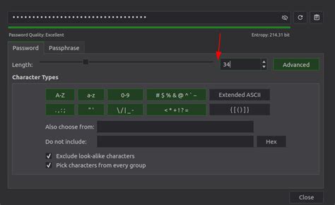 Feature Request Add Random Option To Password Length · Issue 7326 · Keepassxrebootkeepassxc