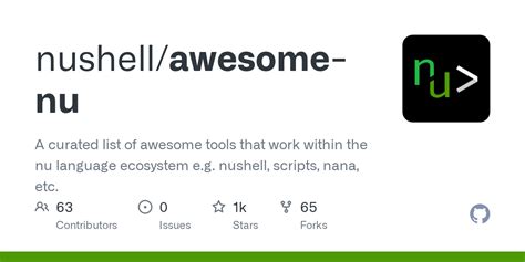 Github Nushellawesome Nu A Curated List Of Awesome Tools That Work