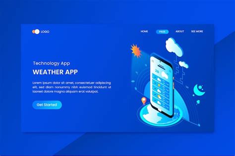 Premium Vector Weather Technology Mobile Application Isometric