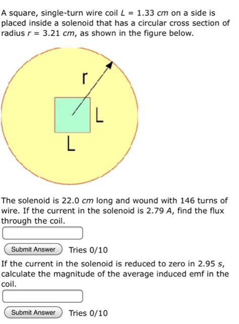 Solved A Square Single Turn Wire Coil L 1 33 Cm On A Side Chegg Com