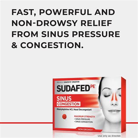 Sudafed Pe Sinus Congestion Maximum Strength Non Drowsy Decongestant