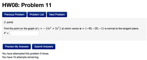 Solved Hw08 Problem 11 Previous Problem Problem Listnext