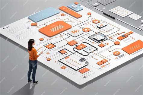 Premium Ai Image Ux Ui Flowchart Application Development Prototype Designuser Experience Concept