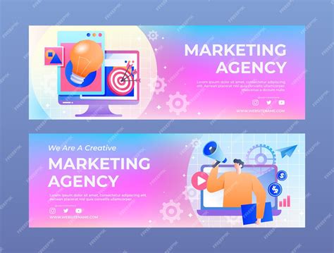 Free Vector Marketing Agency Template Design