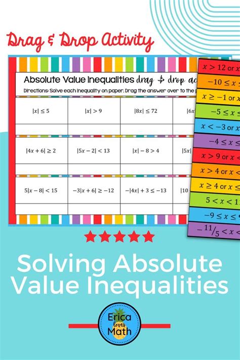 Solving Absolute Value Inequalities Digital Activity Drag And Drop Absolute Value Inequalities