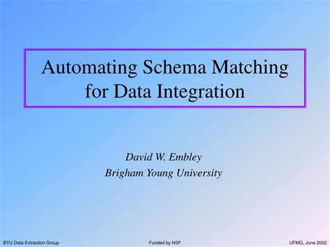 Ppt Automating Schema Matching For Data Integration Powerpoint