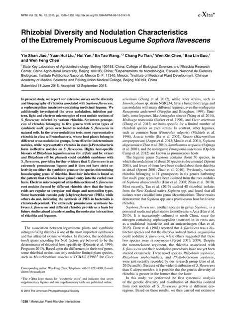 Rhizobial Diversity And Nodulation Characteristics Of The Extremely
