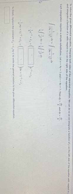 Solved To Solve The Given Differential Equation Integrate