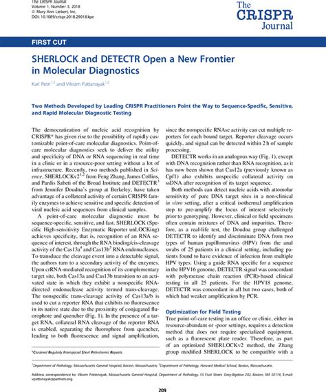 Sherlock And Detectr Open A New Frontier In Molecular Diagnostics The