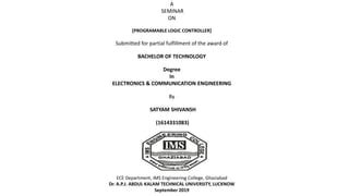 Programmable Logic Controller PPT