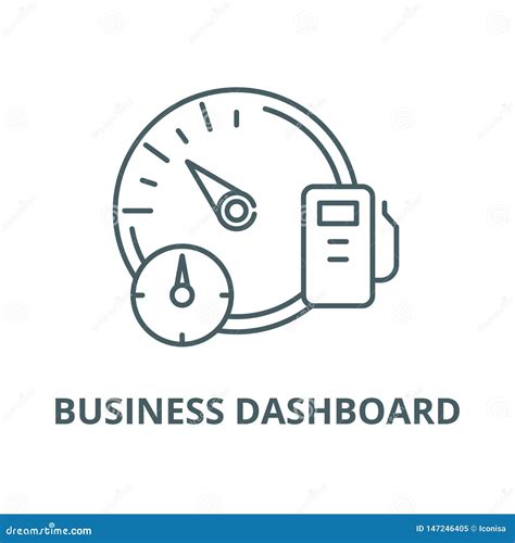 Business Dashboard Vector Line Icon Linear Concept Outline Sign