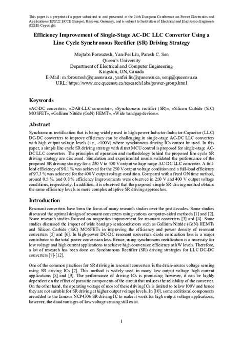 Pdf Efficiency Improvement Of Single Stage Ac Dc Llc Converter Using