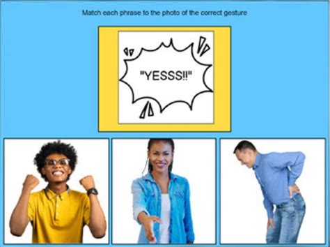Virtual Sorting Activity For Behavior Therapy Gestures And Body Language