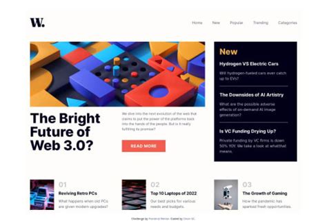 Frontend Mentor News Homepage React Tailwindcss Coding Challenge Solution