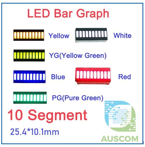 10 Segment Led Bar Graph 2510 Red White Blue Yellow Green Module Ultra