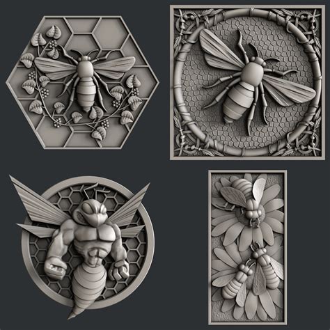 3d Stl Models For Cnc Set Bee Etsy