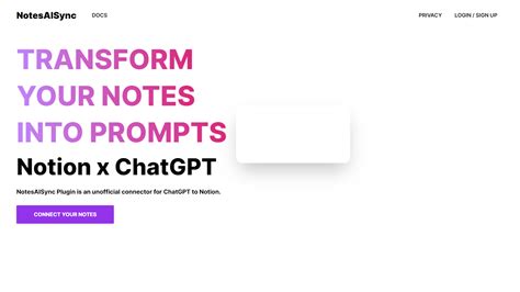 Notes AI Sync Notion X ChatGPT Connector Pricing Reviews Alternatives