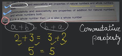 X Commutativity And Associativity Are Properties Of Natural Numbers And