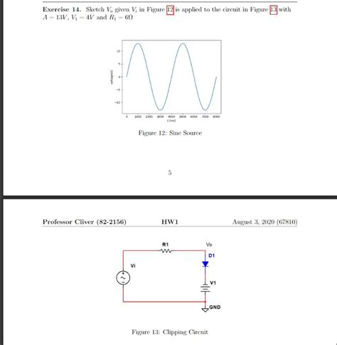 Solved Exercise Sketch V Given V In Figure Is Chegg