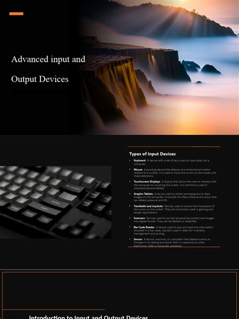 Advanced Input And Output Devices Power Point Presentation Pdf