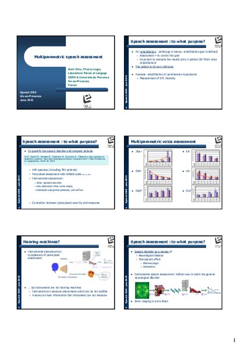 Pdf Multiparametric Speech Assessment