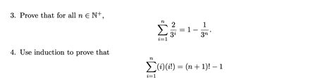 Solved 3 Prove That For All N∈n ∑i1n3i21−3n1 4 Use