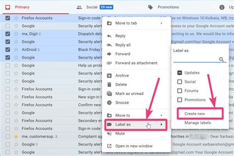 how to add label in gmail