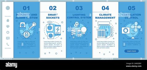 Smart House Onboarding Mobile Web Pages Vector Template Home Automation Responsive Smartphone