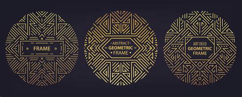 아트 데코 프레임 가장자리 고급 제품에 대 한 추상적인 기하학적 디자인 서식 파일의 벡터 집합입니다 선형 장식 작곡 빈티지