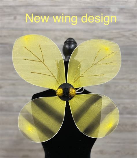 Yellow Black Bumblebee Costume W Wings And Antenna Headband Full 3
