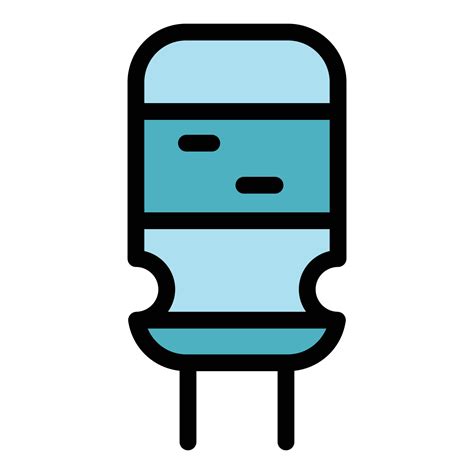 Capacitor Chip Icon Color Outline Vector 14996995 Vector Art At Vecteezy