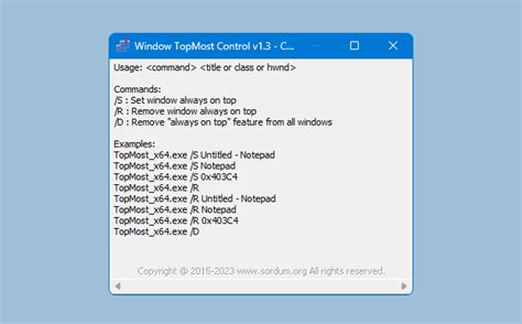 Window TopMost Control V1 3