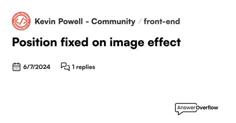 Position Fixed On Image Effect Kevin Powell Community
