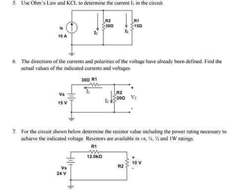 Solved Use Ohms Law And Kcl To Determine The Current I1 In