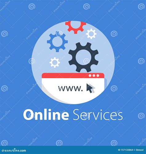 Web Design Internet Technology Software Development Hosting Services Stock Vector