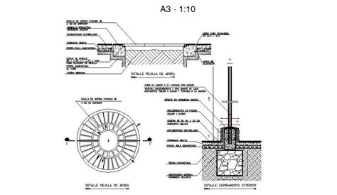 Tree Grid Detail Plan And Section Autocad File