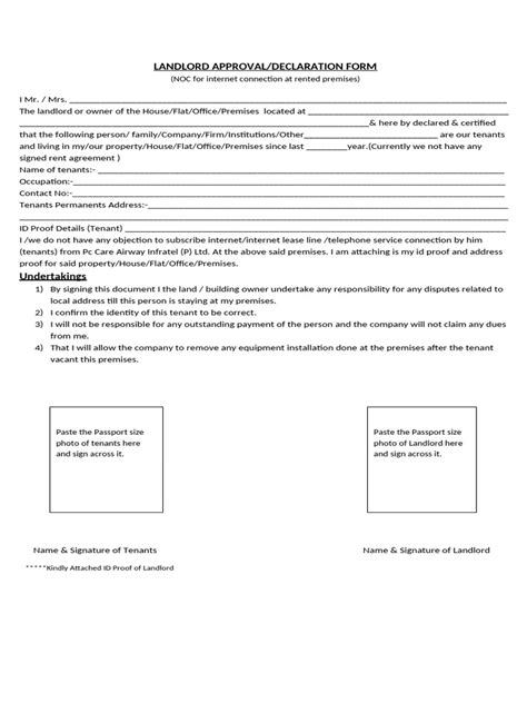 Landlord Approval Form Pdf Leasehold Estate Landlord