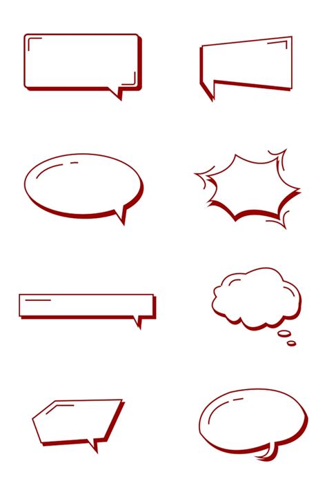 气泡对话框简笔卡通素材免扣元素 花瓣网