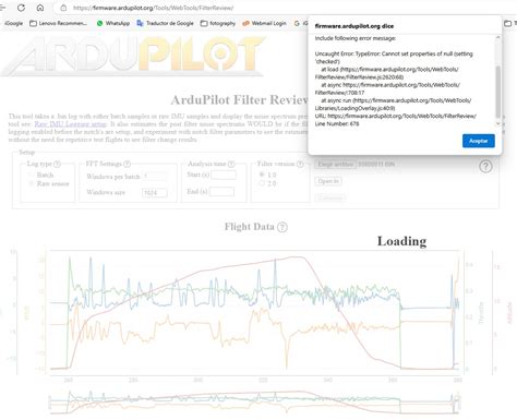 Fft Filter Tool Upload Issues Arducopter Ardupilot Discourse