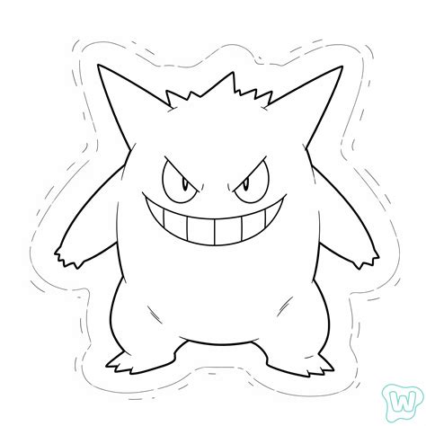 15 Gengar Coloring Pages Pokémon Free