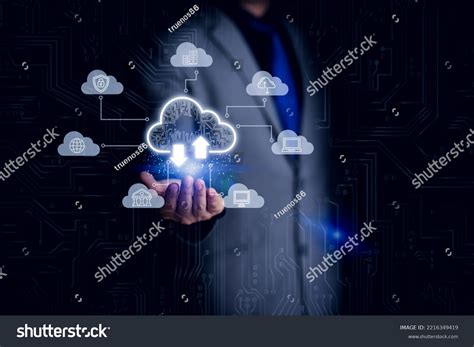 Businessman Cloud Computing Diagram Show On Stock Photo Shutterstock