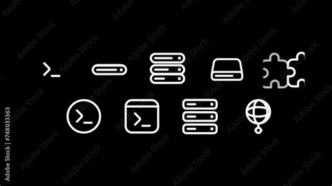 Animated Development Icons Code Database Dataflow Github Animated