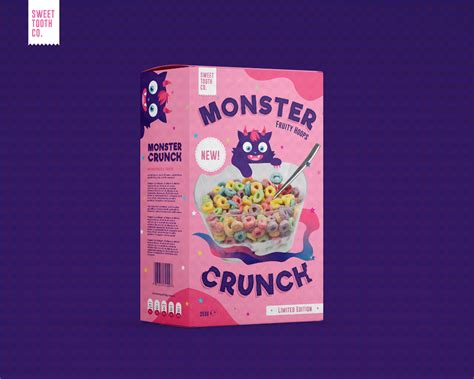 Monster Crunch Cereal Brand And Packaging Design On Behance Cereals