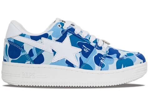 A Bathing Ape Bape Sta Low Abc Camo 20th Anniversary Blue Bape Shoes Camo Shoes Bapesta Shoes