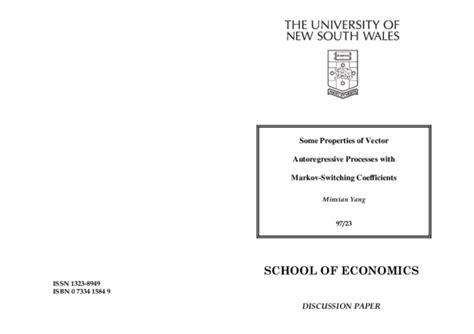 Pdf Some Properties Of Vector Autoregressive Processes With Markov Switching Coefficients