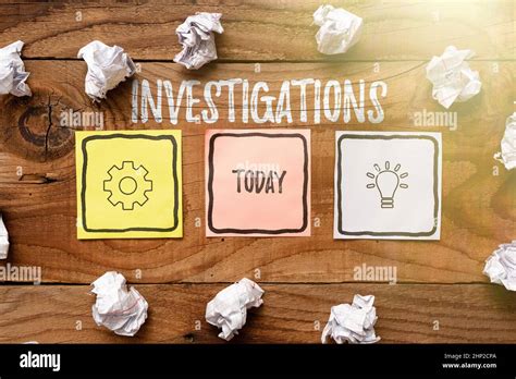 Text Caption Presenting Investigations Word Written On The Formal